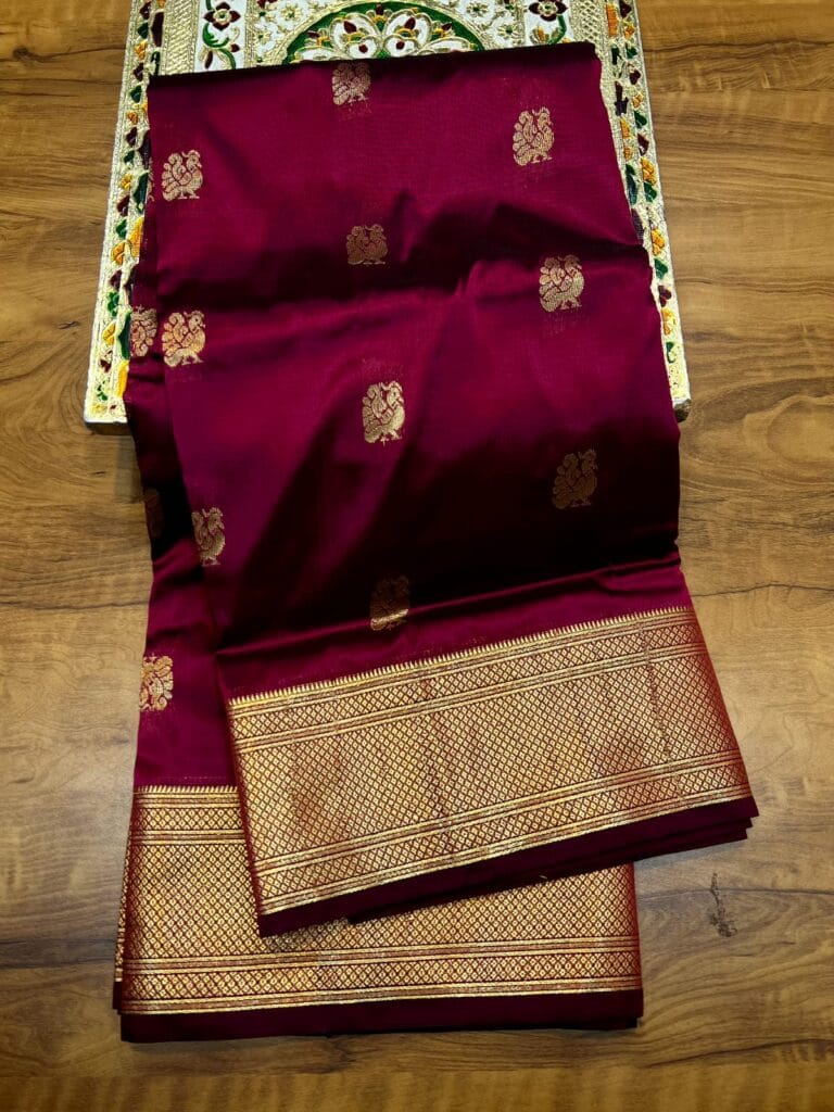 Traditional Self Border Paithani | Rugved Collection