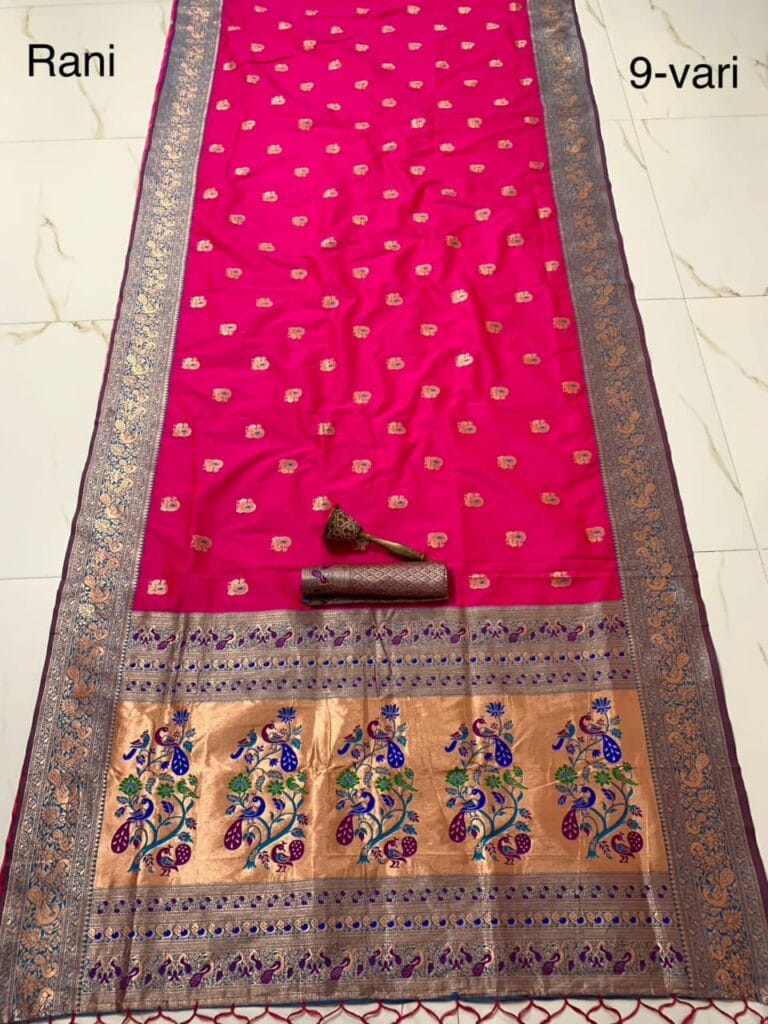 Nauvari Saree – Traditional Maharashtrian 9 Yard | Rugved…