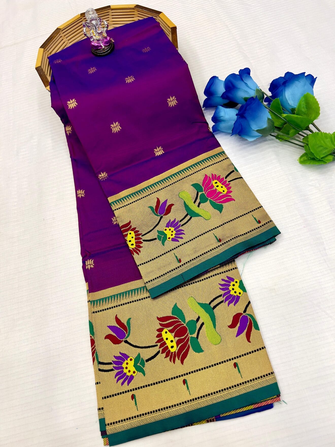 Premium Quality Lotus Paithani Dupatta - Traditional & Designer Wear